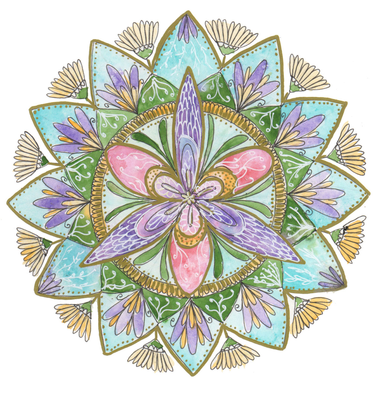 Botanical Mandalas | Louise Gale Mixed Media Botanical Mandala Color Artist