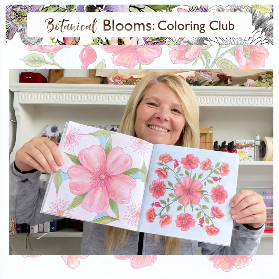Coloring Club: Wild Rose Botanical Mandala Design: Watch my video and ...